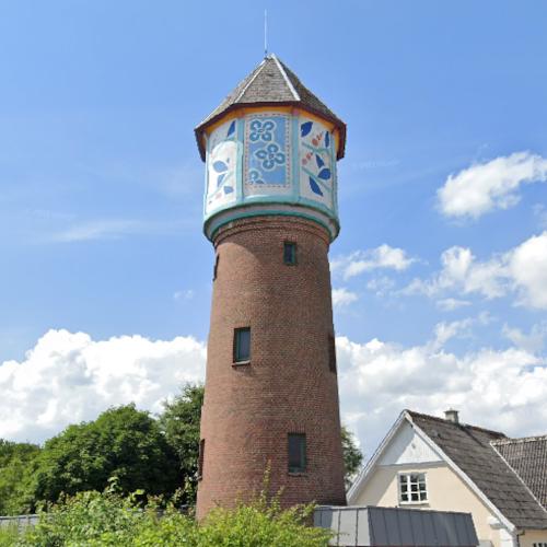 Vandtårnet (painting by Poul Gernes) in Brande, Denmark (Google Maps)