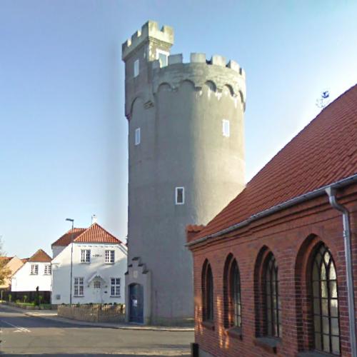 Bogense water tower in Bogense, Denmark (Google Maps)