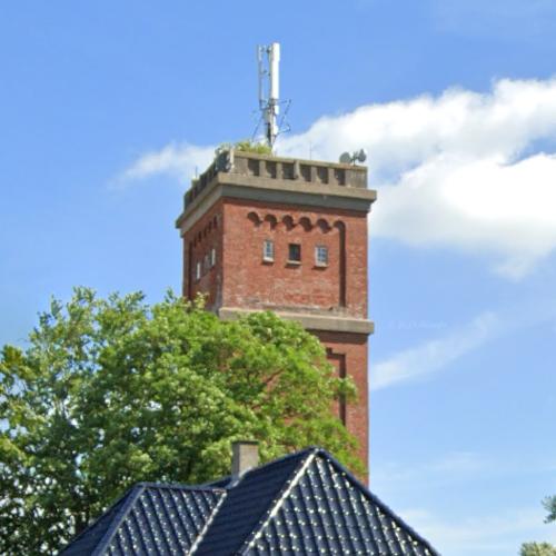Grindsted water tower in Grindsted, Denmark (Google Maps)