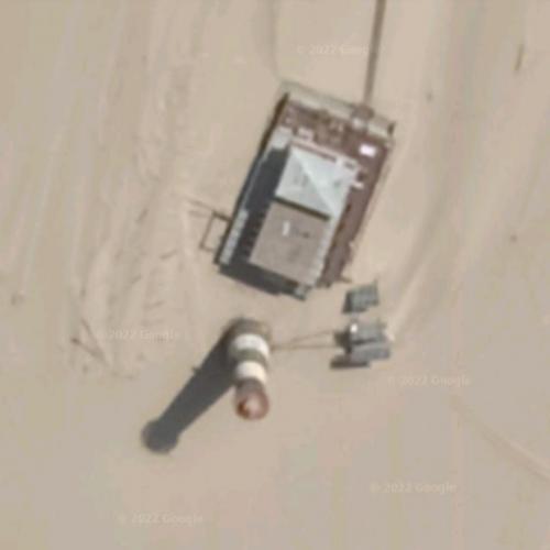 Pelican Point lighthouse in Walvis Bay, Namibia (Google Maps)
