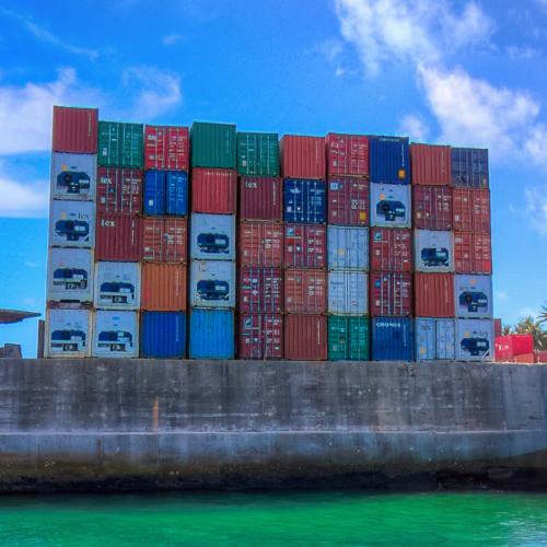 Containers in Aiwo Harbor in Orro, Nauru (Google Maps)