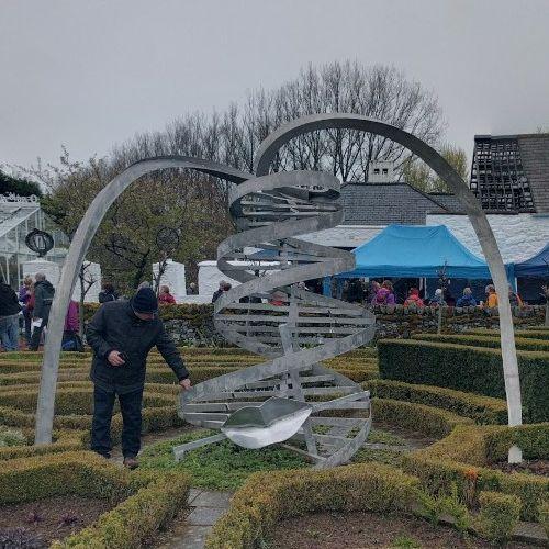 Double Helix DNA sculpture in Dumfries, United Kingdom (Google Maps)