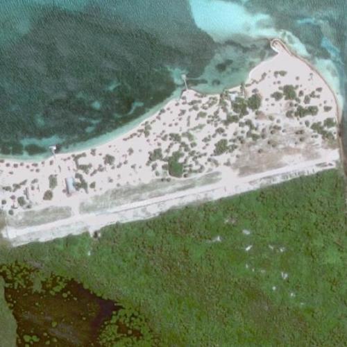 Northern Two Cayes Airstrip in Lighthouse Reef, Belize (Google Maps)