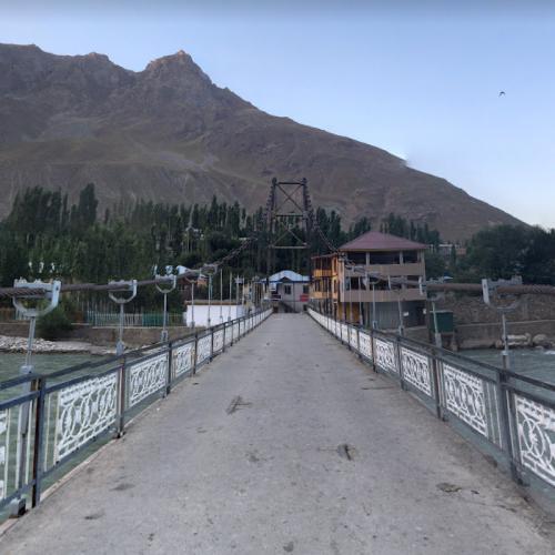 Suspension Bridge in Khorugh, Tajikistan (Google Maps)