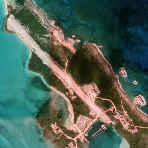 Cave Cay Airstrip in Cave Cay, Bahamas (Google Maps)
