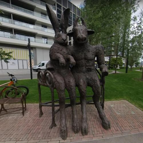 'Minotaur and Hare on Bench' by Sophie Ryder in London, United Kingdom ...