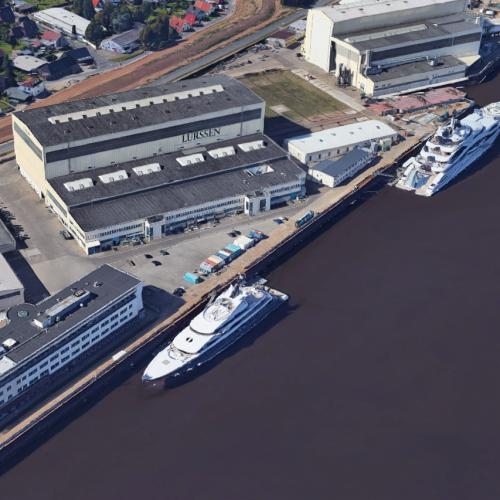Lürssen Werft GmbH & Co. in Lemwerder, Germany (Google Maps)