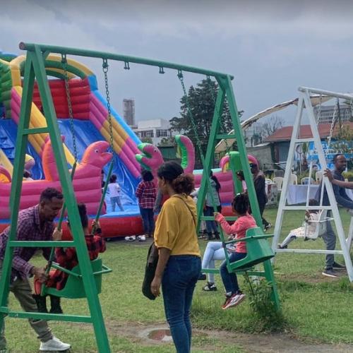 People playing in a playground in Addis Ababa, Ethiopia (Google Maps)