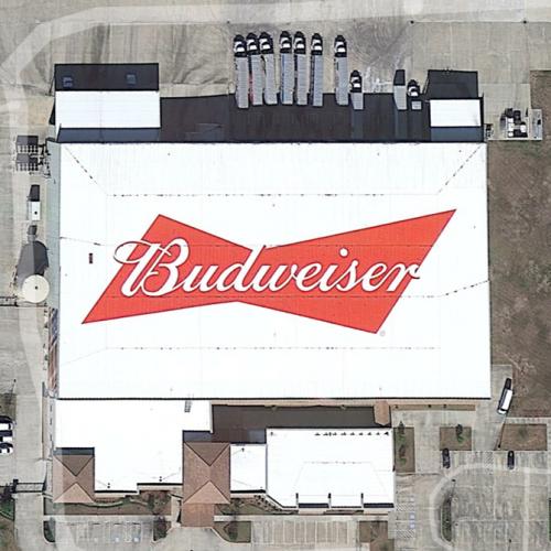 Budweiser Roof in Mont Belvieu, TX (Google Maps)
