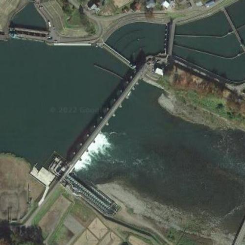Miyanaka Dam in Tokamachi, Japan (Bing Maps)