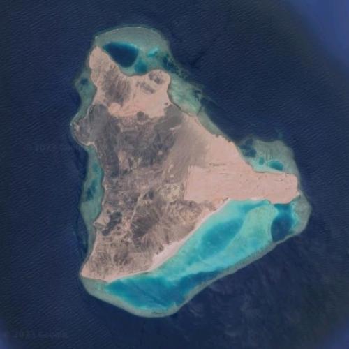 Zabargad Island in Bir Shalatein, Egypt (Google Maps)