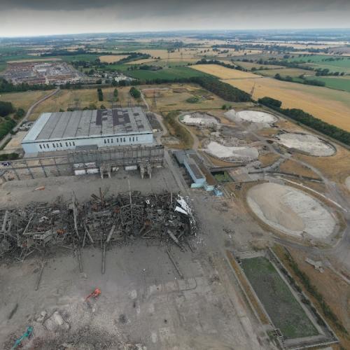 Remains of Eggborough power station in Eggborough, United Kingdom ...