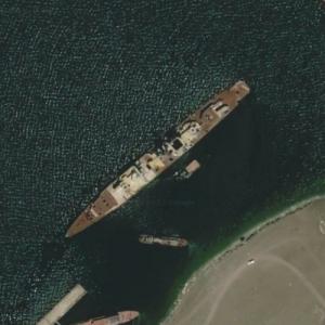 Russian cruiser Ochakov in Novoozerne, Ukraine - Virtual Globetrotting