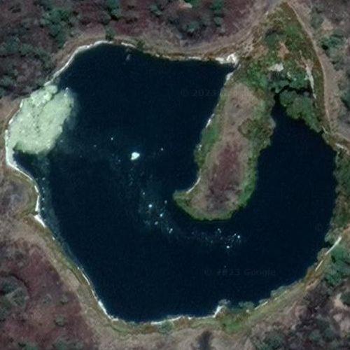 Blood-red lake in Maralal, Kenya (Google Maps)