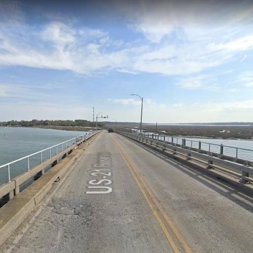 Richard V. Woods Memorial Bridge in Beaufort, SC (Google Maps)