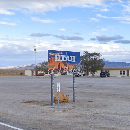 Welcome to Utah sign in Baker, NV (Google Maps)