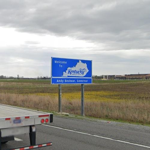 Welcome to Kentucky sign in Mitchell, TN (Google Maps)