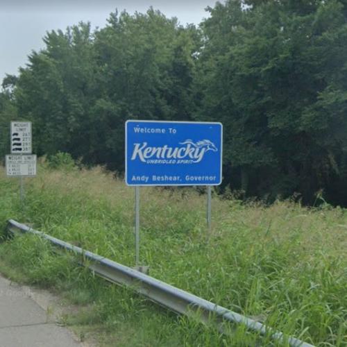 Welcome to Kentucky sign in Patronville, IN (Google Maps)