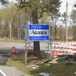 Welcome to Arkansas sign in Bastrop, LA (#4) - Virtual Globetrotting