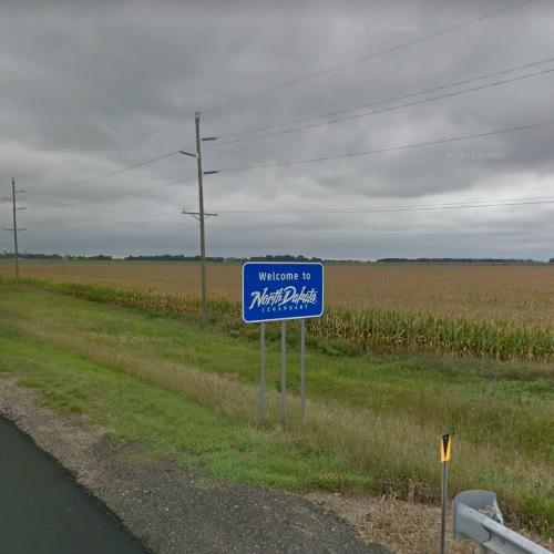 Welcome to North Dakota sign in Fairmount, ND (Google Maps) (#2)