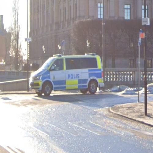 Police car in Stockholm, Sweden (Google Maps)