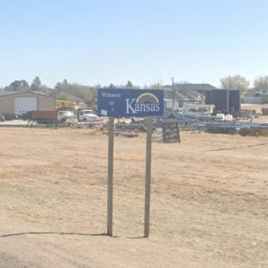 Welcome to Kansas sign in Elkhart, KS (#4) - Virtual Globetrotting