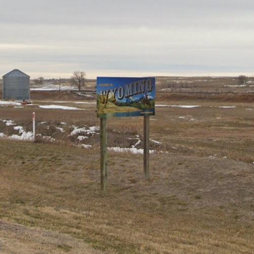 Welcome to Wyoming sign in Huntley, WY (Google Maps)