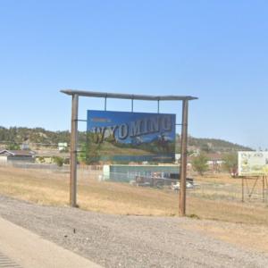 Welcome to Wyoming sign in Pine Bluffs, WY - Virtual Globetrotting