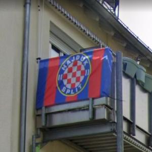 HNK Hajduk Split football club flag in Biberach An Der Riß, Germany ...