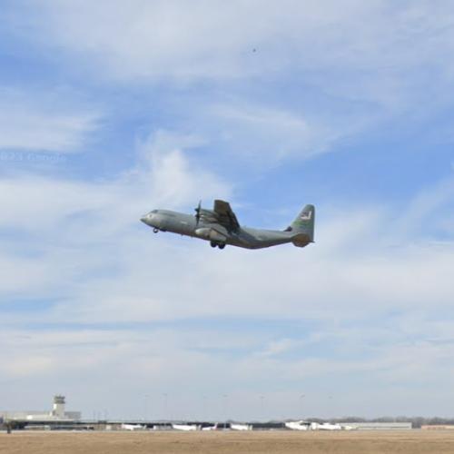 C-130 Hercules takeoff from Arkansas in Little Rock, AR (Google Maps)