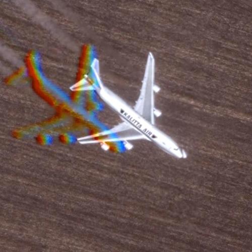 Kalitta Air Boeing 747 in flight in Segarcea, Romania (Google Maps)