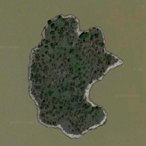 Pancake Island in Lake Kickapoo, TX (Google Maps)