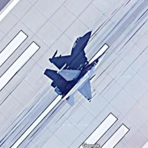 F-16 on takeoff roll in Glendale, AZ (Google Maps)