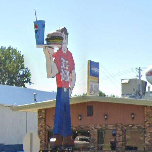 Steel Hamburger Guy in Ainsworth, NE (Google Maps)