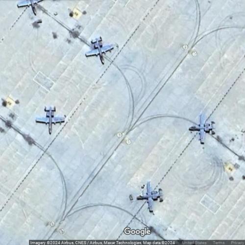 USAF A-10s in Al Dhafra Air Base, United Arab Emirates (Google Maps)