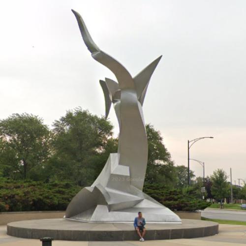 'Flight Forms' by Richard Hunt in Midway Airport, IL (Google Maps)