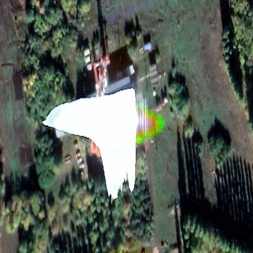 Lens flare in Bobrov, Russian Federation (Google Maps)
