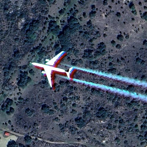 Plane in flight in Badilla, Spain (Google Maps)