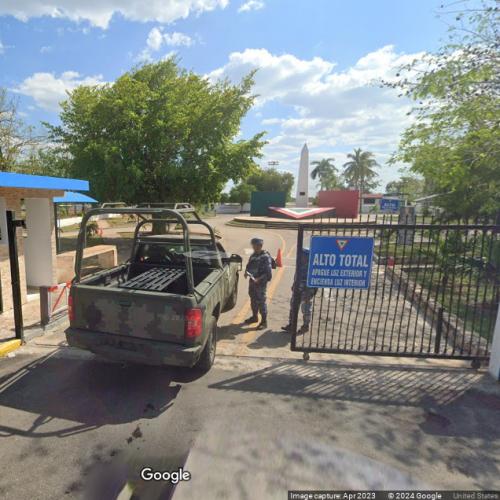 Mexican Army truck at checkpoint in Mérida, Mexico (Google Maps)