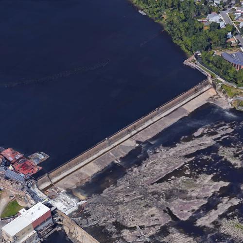Hadley Falls Dam in Holyoke, MA (Google Maps)