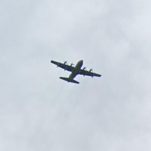 Plane in flight in Ludlow, MA (Google Maps)