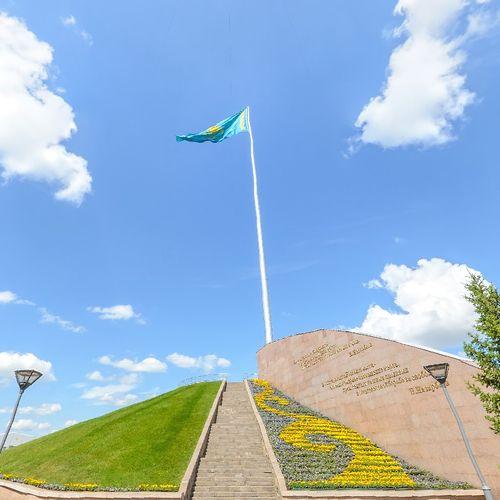 State flag of Kazakhstan in Astana, Kazakhstan - Virtual Globetrotting