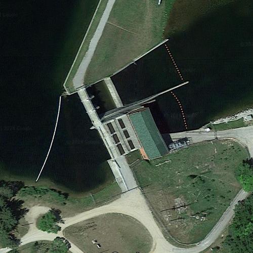 Cooke Dam in Oscoda, MI (Bing Maps)