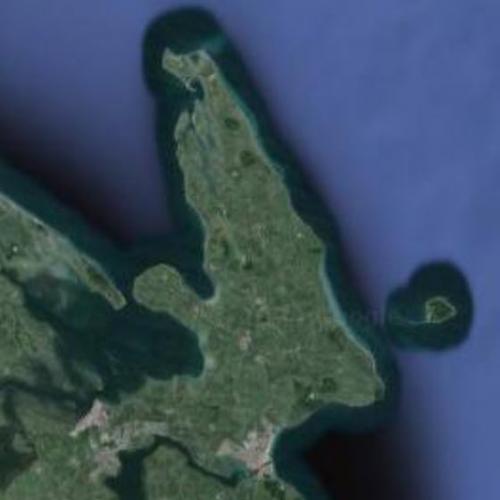 Hindsholm Peninsula in Kerteminde, Denmark (Google Maps)