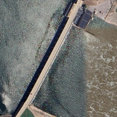 Keystone Dam in Sand Springs, OK (Google Maps)
