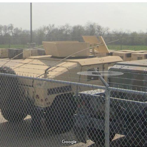 Up-armored Texas NG humvee in Round Rock, TX (Google Maps)