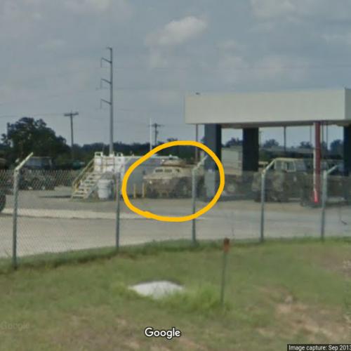 Texas NG M1117 ASV in Camp Swift, TX (Google Maps)