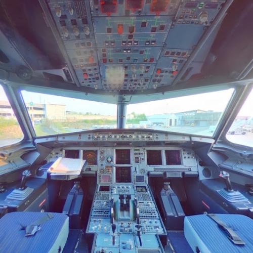 Airbus A320 cockpit in Wewelsburg, Germany (Google Maps)