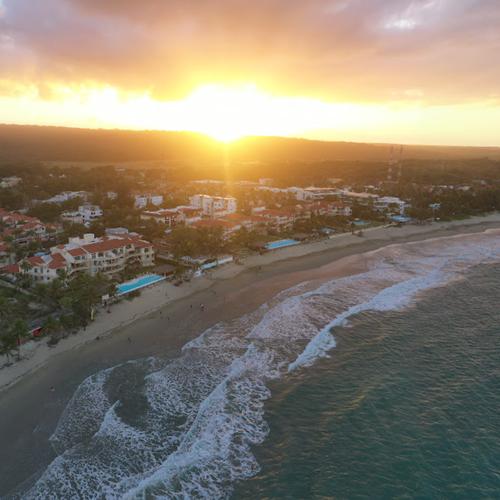 Sunset over Cabarete Beach in Cabarete, Dominican Republic - Virtual ...