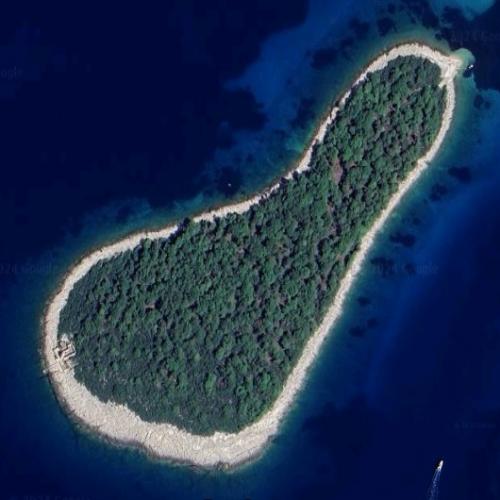 Otočić Murtar in Mali Losinj, Croatia (Google Maps)